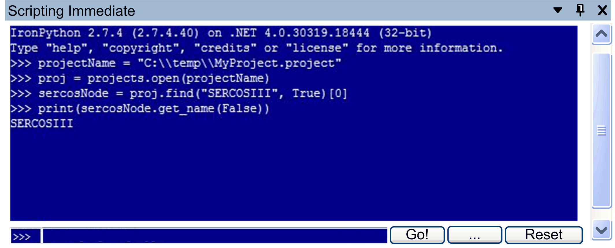 Using the Logic Builder Scripting Immediate View